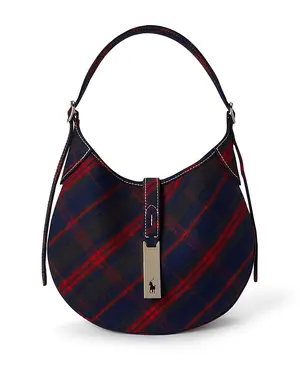 Polo Ralph Lauren Polo Id Plaid Twill Small Shoulder Bag