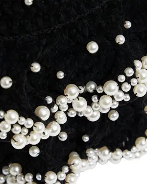Sandro Beaded Velvet Bucket Bag