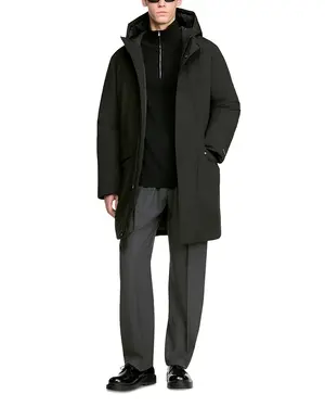 Sandro Scooter Hooded Parka - Black