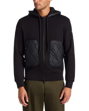 Moncler Hooded Zip Up Cardigan - Black
