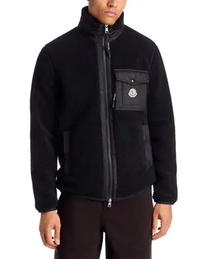 Moncler Sherpa Zip Up Cardigan