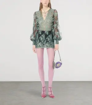Valentino Garavani Lace Long-sleeve Blouse