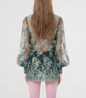 Valentino Garavani Lace Long-sleeve Blouse