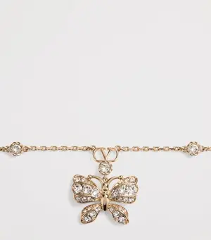 Valentino Garavani Crystal-embellished Flutterby Necklace