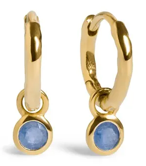 Monica Vinader Gold Vermeil And Sapphire September Birthstone Huggie Earrings - Blue