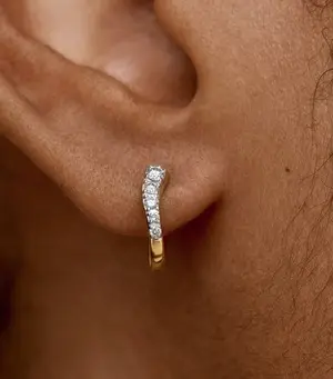 Monica Vinader Vermeil And Diamond Riva Huggie Earrings