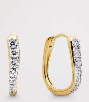 Monica Vinader Small Vermeil And Diamond Riva Hoop Earrings