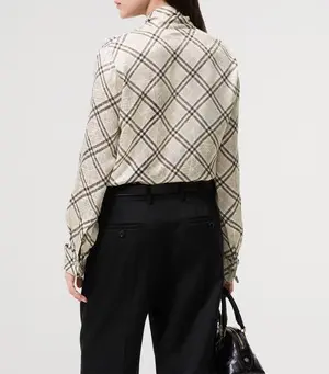 Burberry Silk-blend Check Scarf Blouse