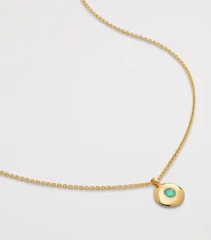 Monica Vinader Gold Vermeil And Emerald May Birthstone Necklace