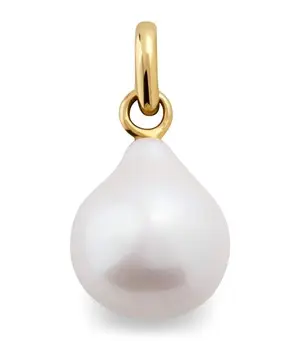 Monica Vinader Small Gold Vermeil And Baroque Pearl Pendant Charm - White