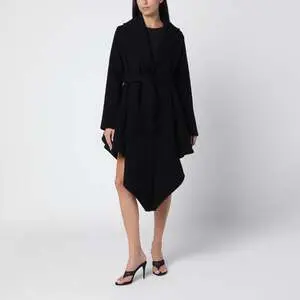 Alaïa Asymmetric Wool Coat - Black