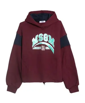 MSGM Long-sleeve Hooded Sweatshirt - Red