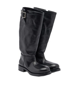 Balenciaga Leather Biker Boots - Black
