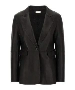 P.a.r.o.s.h Long-sleeve Leather Jacket - Black