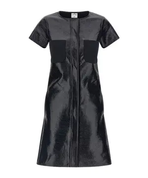 COURREGES Vinyl Patch-pocket Mini Dress - Navy Blue