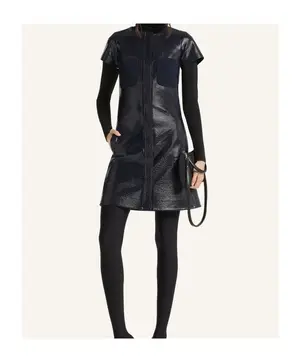 COURREGES Vinyl Patch-pocket Mini Dress