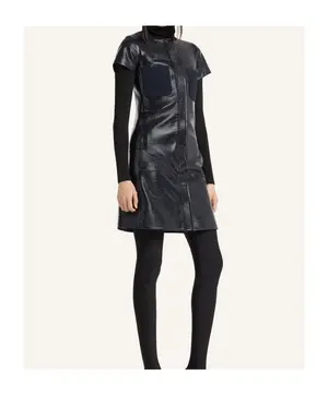 COURREGES Vinyl Patch-pocket Mini Dress