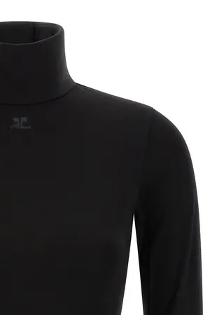 COURREGES Jersey Mockneck Bodysuit