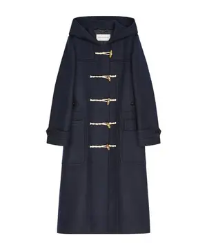 Dries Van Noten Ruffle Hooded Duffle Coat
