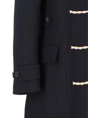 Dries Van Noten Ruffle Hooded Duffle Coat