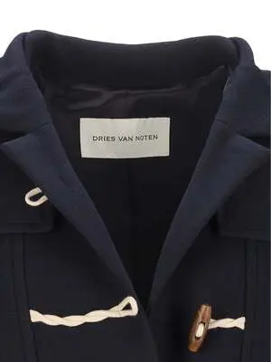 Dries Van Noten Ruffle Hooded Duffle Coat