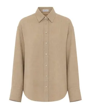 Brunello Cucinelli Monile Detail Shirt - Beige