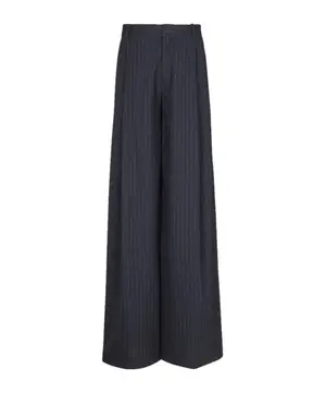 Balmain Wide Pinstripe Wool Pants