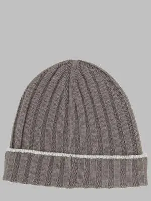 Brunello Cucinelli Ribbed Cashmere Beanie - Dove