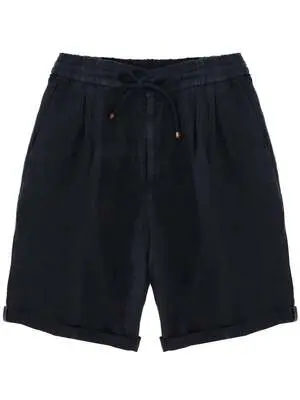 Brunello Cucinelli Linen Bermuda Shorts With Elastic Waist