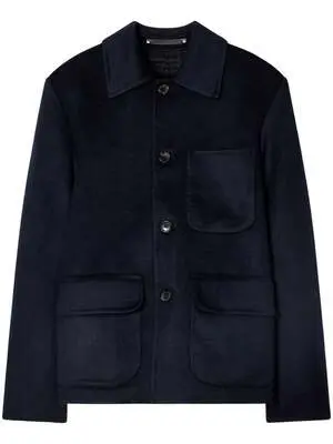 Paul Smith Wool-polyester Overcoat - Navy