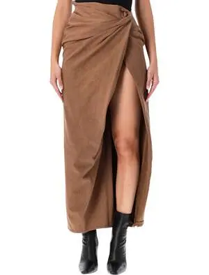 DIESEL® Wrap Maxi Skirt With High Slit - Beige