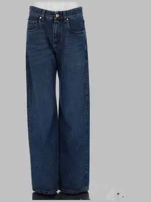 Brunello Cucinelli Relaxed Denim Pants With Monile Trim - Blue