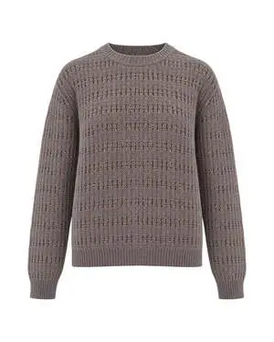 Fabiana Filippi Embellished Textured Knit Crewneck Sweater - Falco