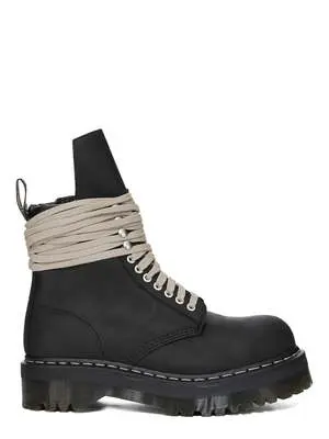 DR. MARTENS X RICK OWENS Cow Leather Lace-up Boots - Black