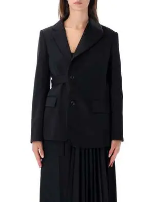 Sacai Tailored Asymmetric Blazer Jacket - Nero