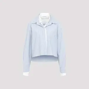 Acne Studios Striped Cotton Layered Shirt - Blue
