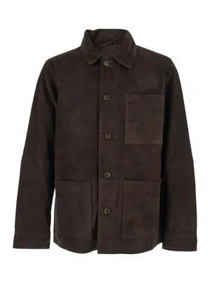 SEBAGO Camoscio Leather Front Zip Jacket For