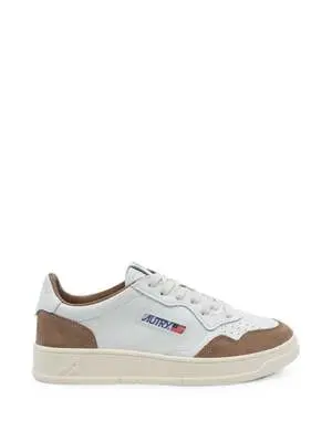 AUTRY Autry Men's White Goatskin Sneaker With Contrast Multi-Layer Inserts & Perforated Toe Bianco