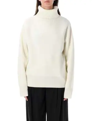 RHEA Oversized Turtleneck Sweater - Beige