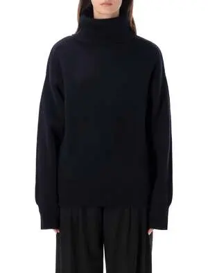 RHEA Oversized Turtleneck Sweater - Blu