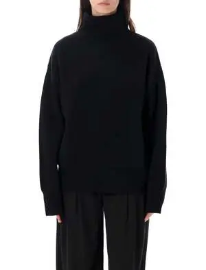 RHEA Oversized Turtleneck Sweater - Nero