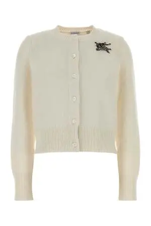 BURBERRY Burberry Ivory Wool-Cashmere Blend Cardigan