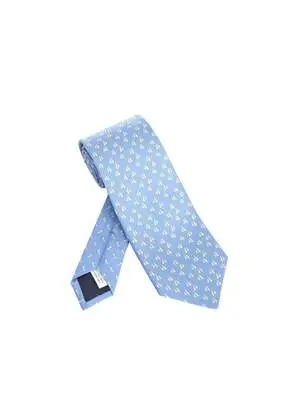 FERRAGAMO 100% Silk Tie For - Light Blue