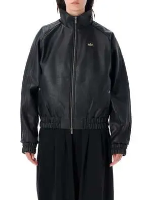 ADIDAS ORIGINALS Faux Leather High-neck Bomber Jacket