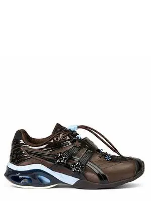 ASICS BY CECILE BAHNSEN Asymmetrical Charm Gel-kinetic Sneaker In Canvas With Black Leather Details And Quick-lace Closure - Brown