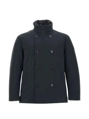 Peuterey Premium Duck Down Quilted Coat For - Navy
