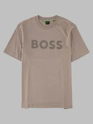 BOSS Logo T-shirt In 100% Cotton - Beige