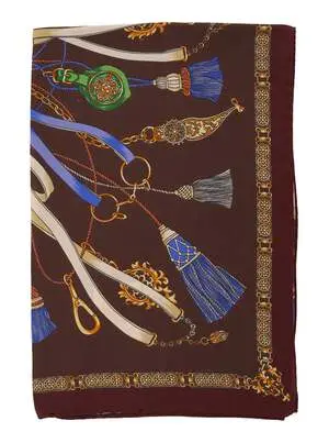 Etro Silk Scarf With Elegant Motifs And Finished Edges - Brown