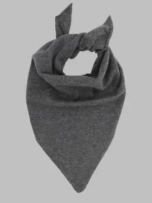 Brunello Cucinelli Mini Cashmere Foulard Scarf 60cm X 60cm With Monile - Grey
