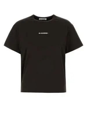 JIL SANDER Dark Stretch Polyester T-shirt - Brown
